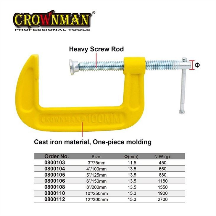 Heavy Duty G Clamp For Wooodworking