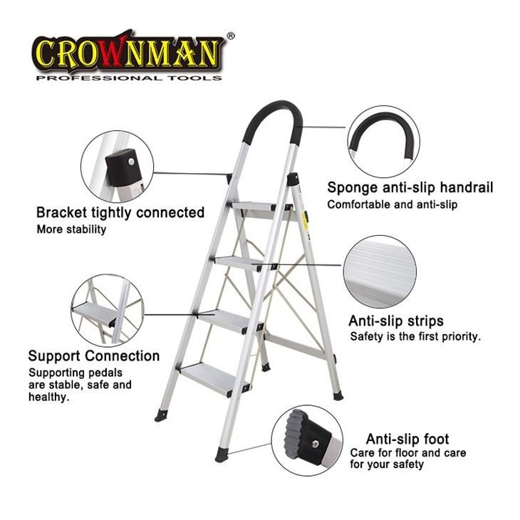 Household Four Steps Aluminium Alloy Ladder