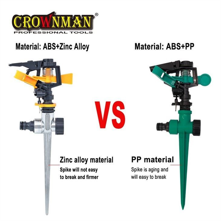 Plastic Impulse Sprinkler With Zinc Alloy Spike